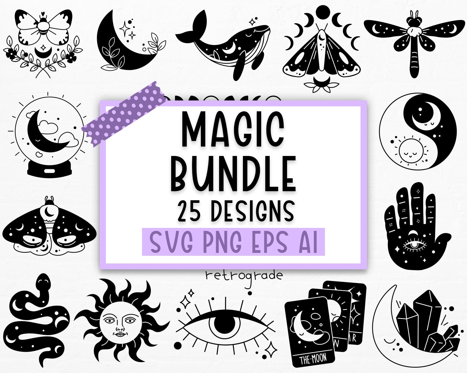 Magic SVG Bundle Mystical Svg Astrology Moon Phase Svg - Etsy