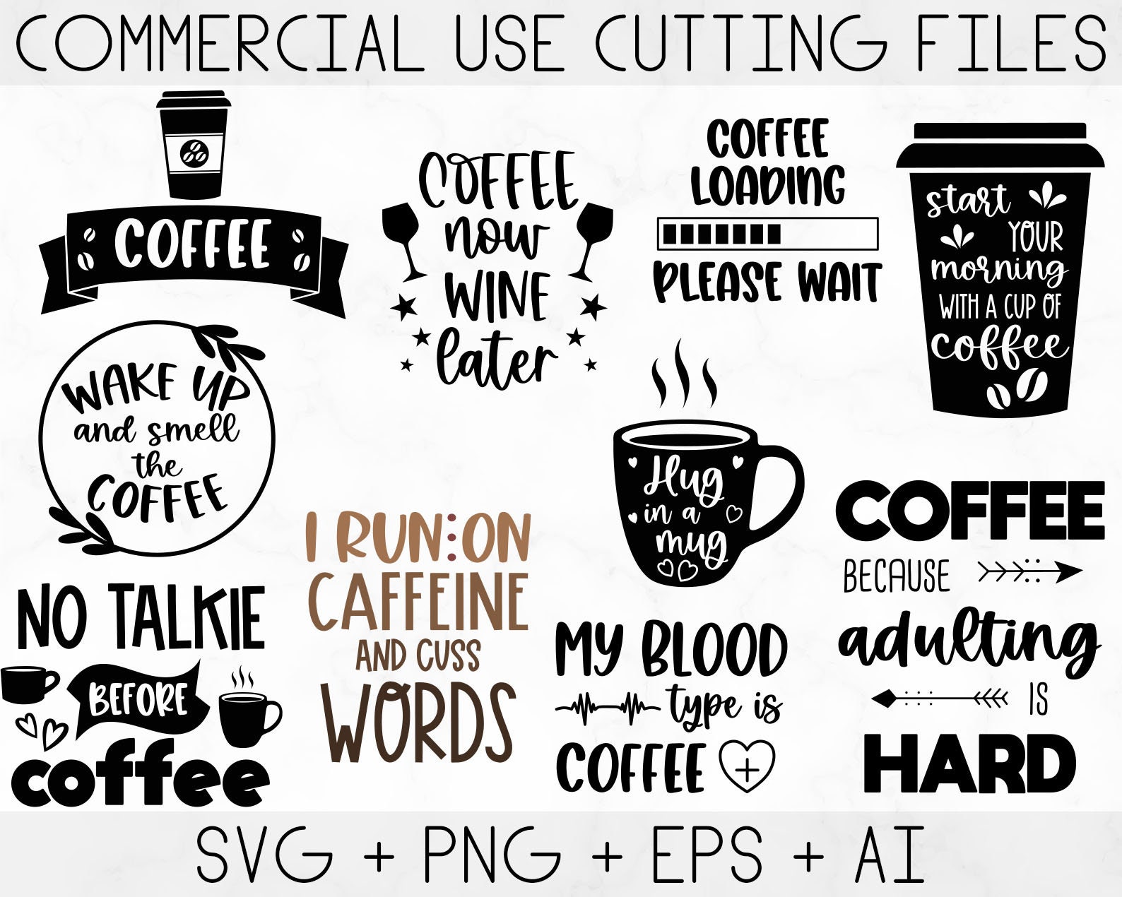 Coffee SVG Bundle Funny Coffee SVG Coffee Quote Svg - Etsy