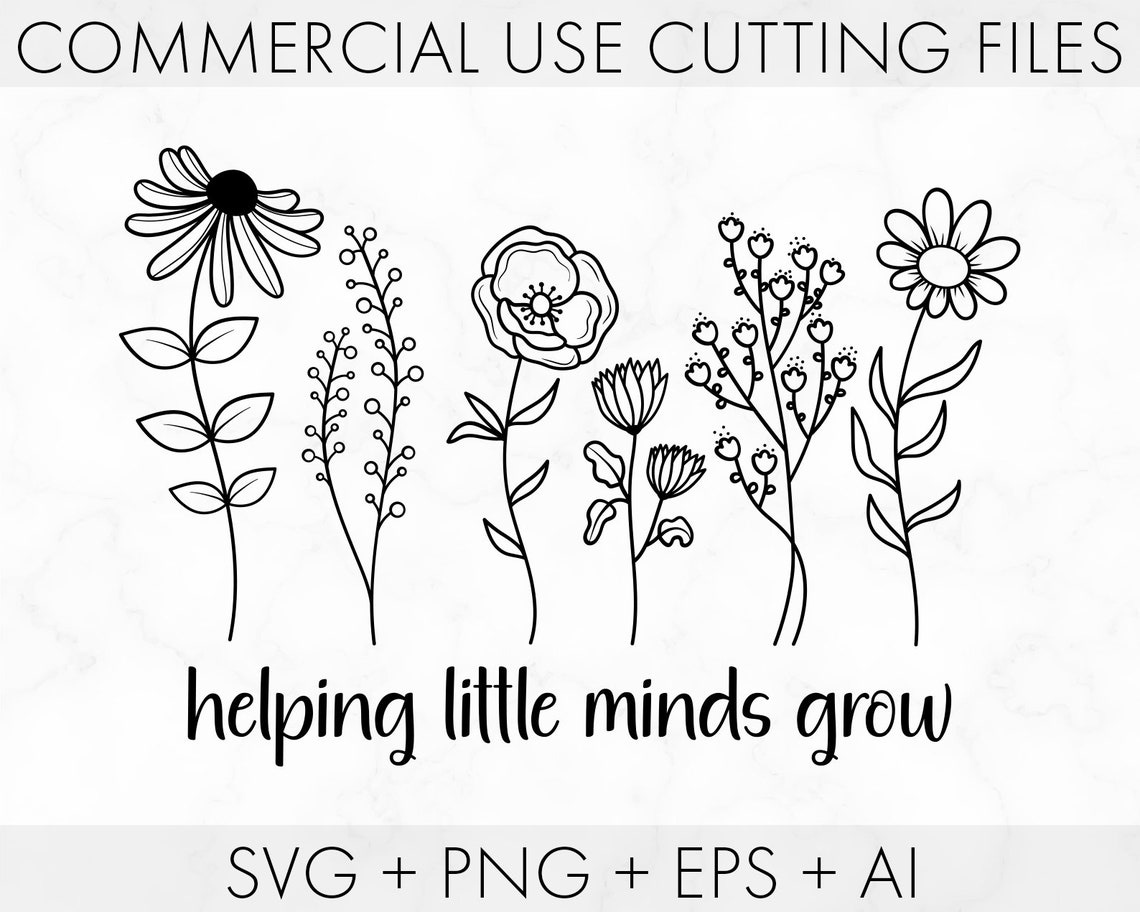 Helping Little Minds Grow Svg Png Wildflowers Svg Teacher - Etsy Canada