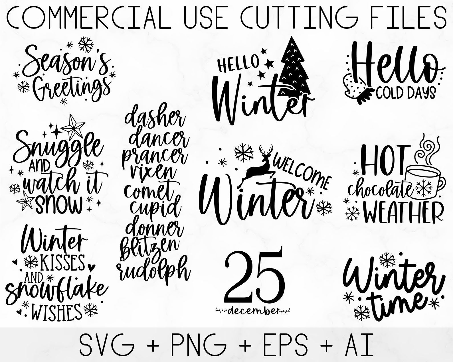 Winter SVG Bundle Christmas Svg Winter Svg Santa Svg - Etsy