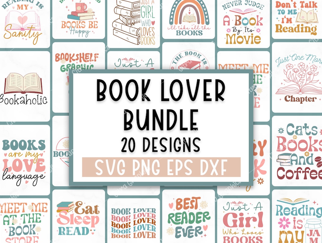 Retro Book SVG Bundle, Book Lover Svg, Reading SVG, Book Svg, Library ...