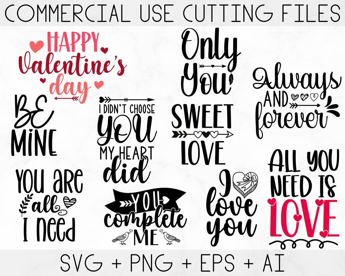 Valentines Svg Bundle Valentines Day Svg Happy Valentine - Etsy