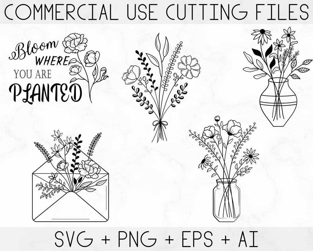 Wildflower Svg, Flower Svg, Floral Svg, Wildflower Svg Bundle ...