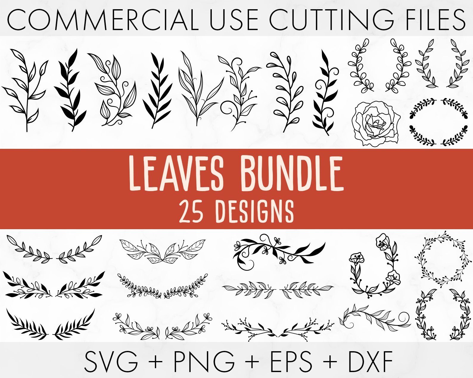 Leaves SVG Bundle Hand Drawn Leaves SVG Plant Svg Paper - Etsy