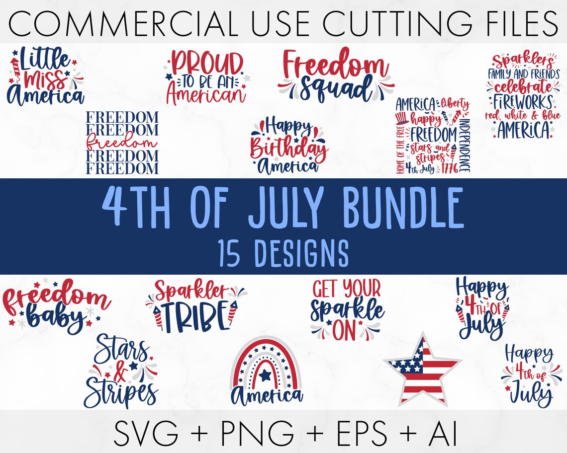 4th of July SVG Bundle July 4th SVG Fourth of July Svg - Etsy