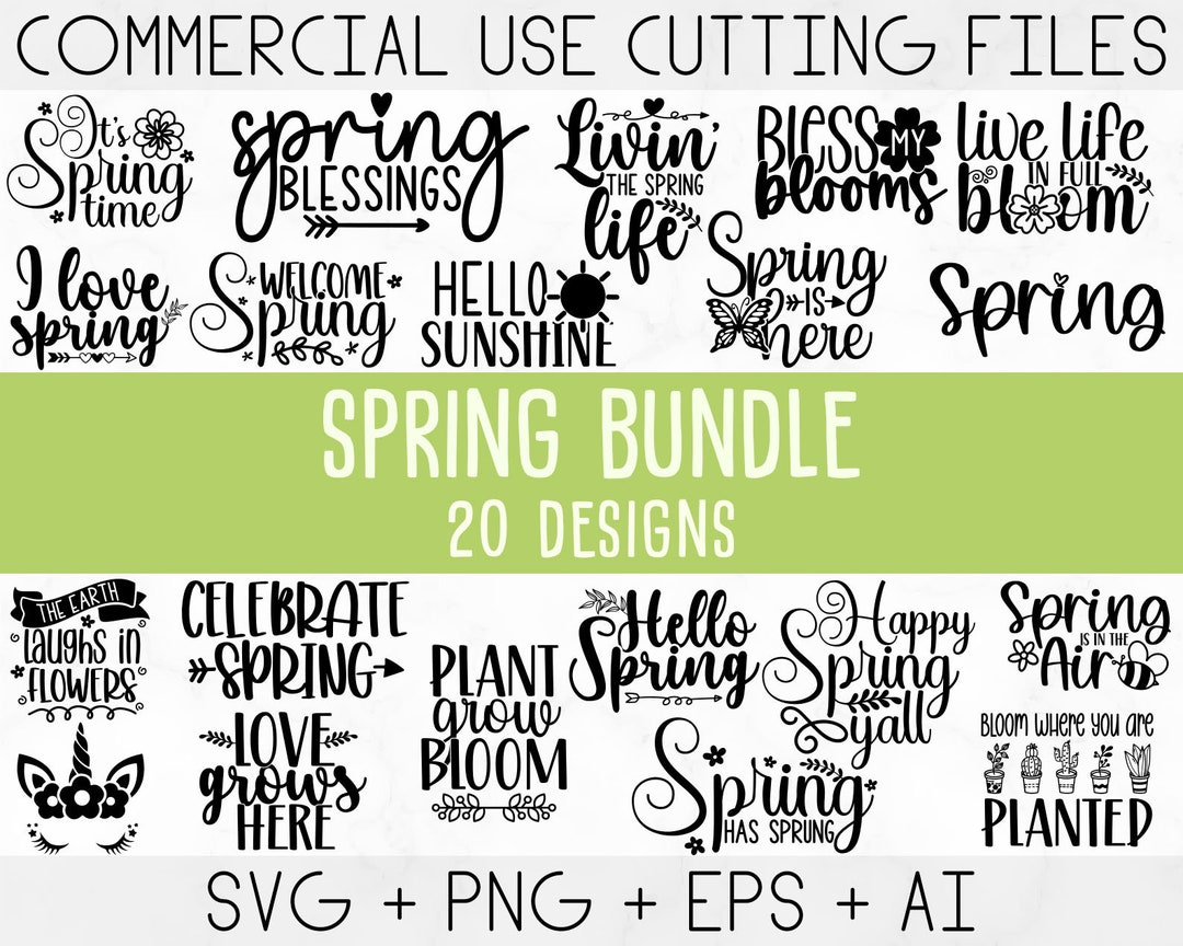 Spring Svg Bundle, Easter Svg, Welcome Spring Svg, Flower Svg, Spring ...