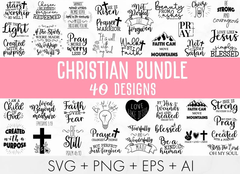 Christian Svg Bundle Religious Svg Scripture Svg Bible - Etsy