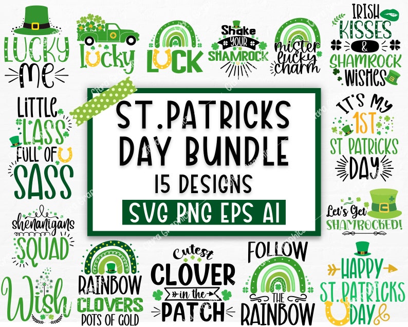 St Patrick's Day SVG Bundle Lucky Svg Leprechaun Svg - Etsy