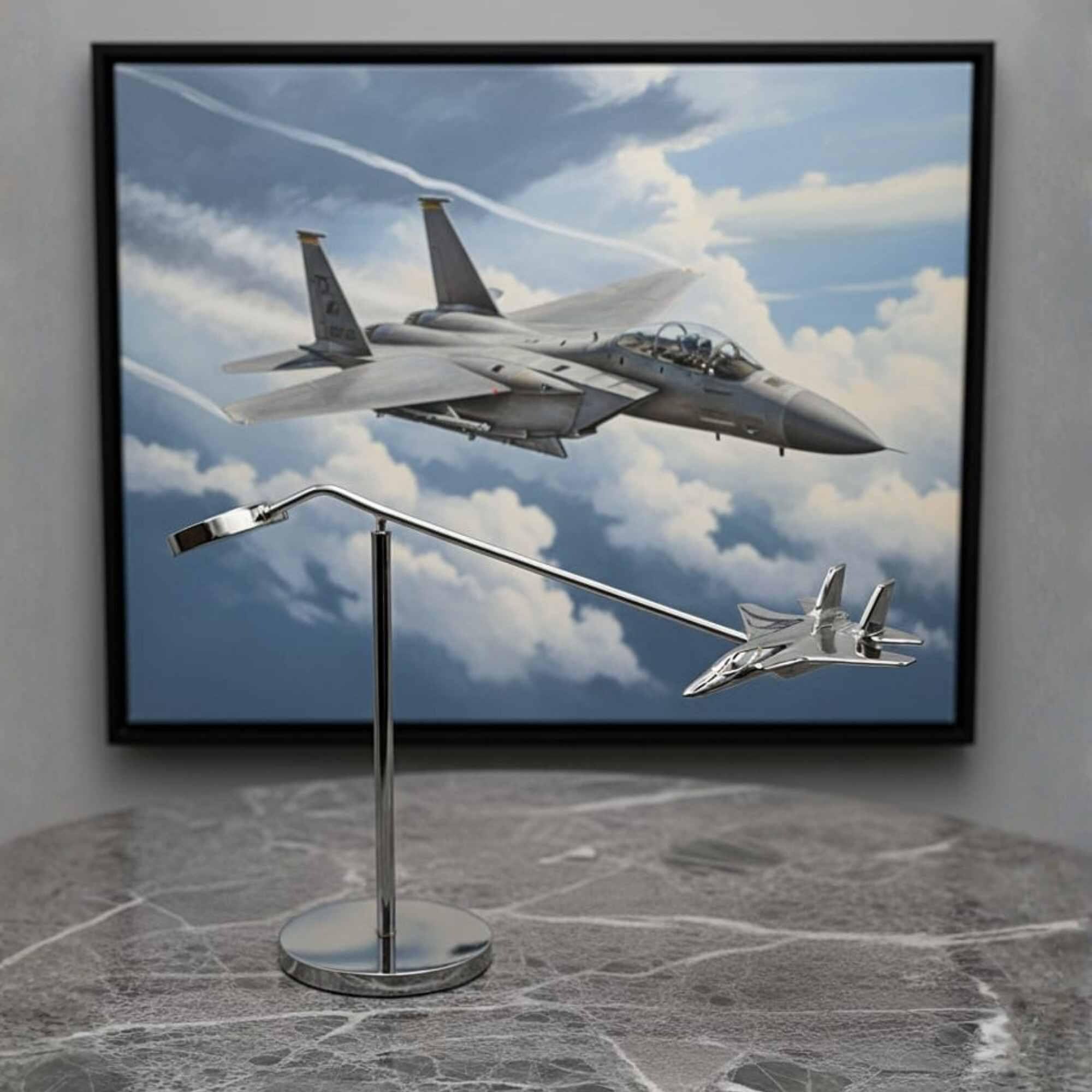F15 Eagle Balance Model: Chrome Fighter Jet Desk Decor - Etsy