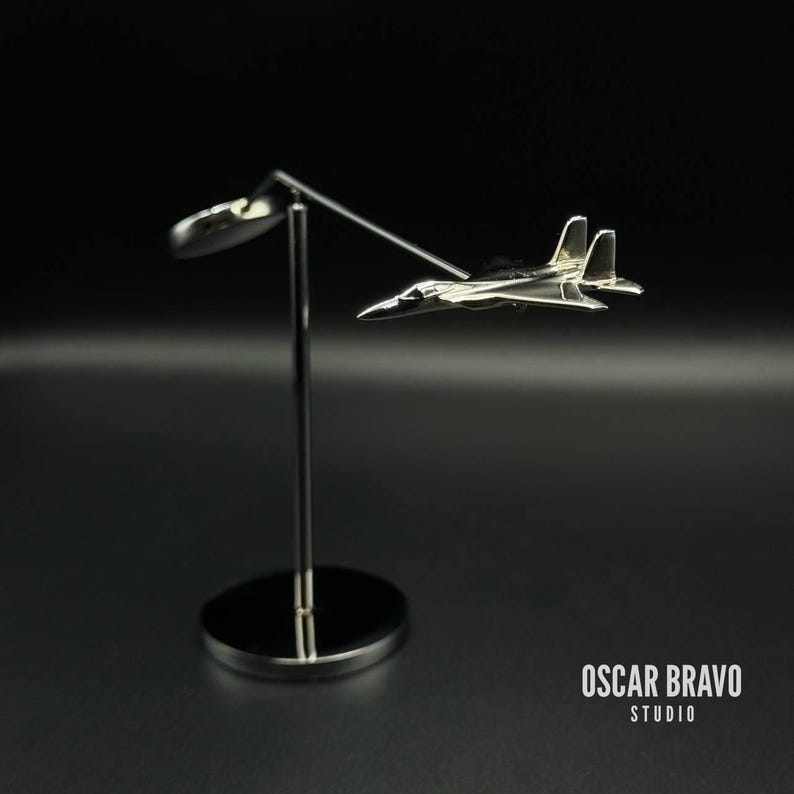 F15 Eagle Balance Model: Chrome Fighter Jet Desk Decor - Etsy