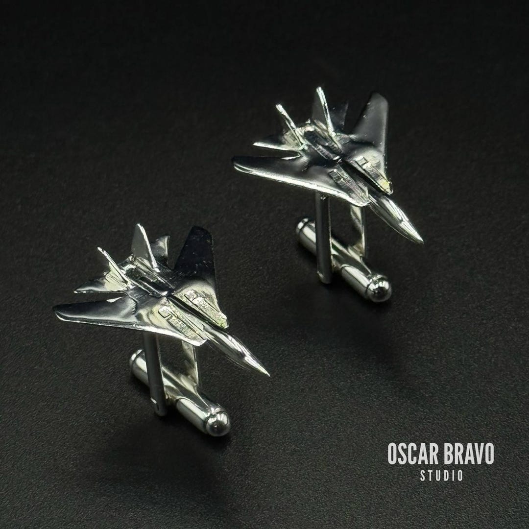 F-14 Tomcat Silver Cufflinks – Handmade Aviation Gift - Etsy