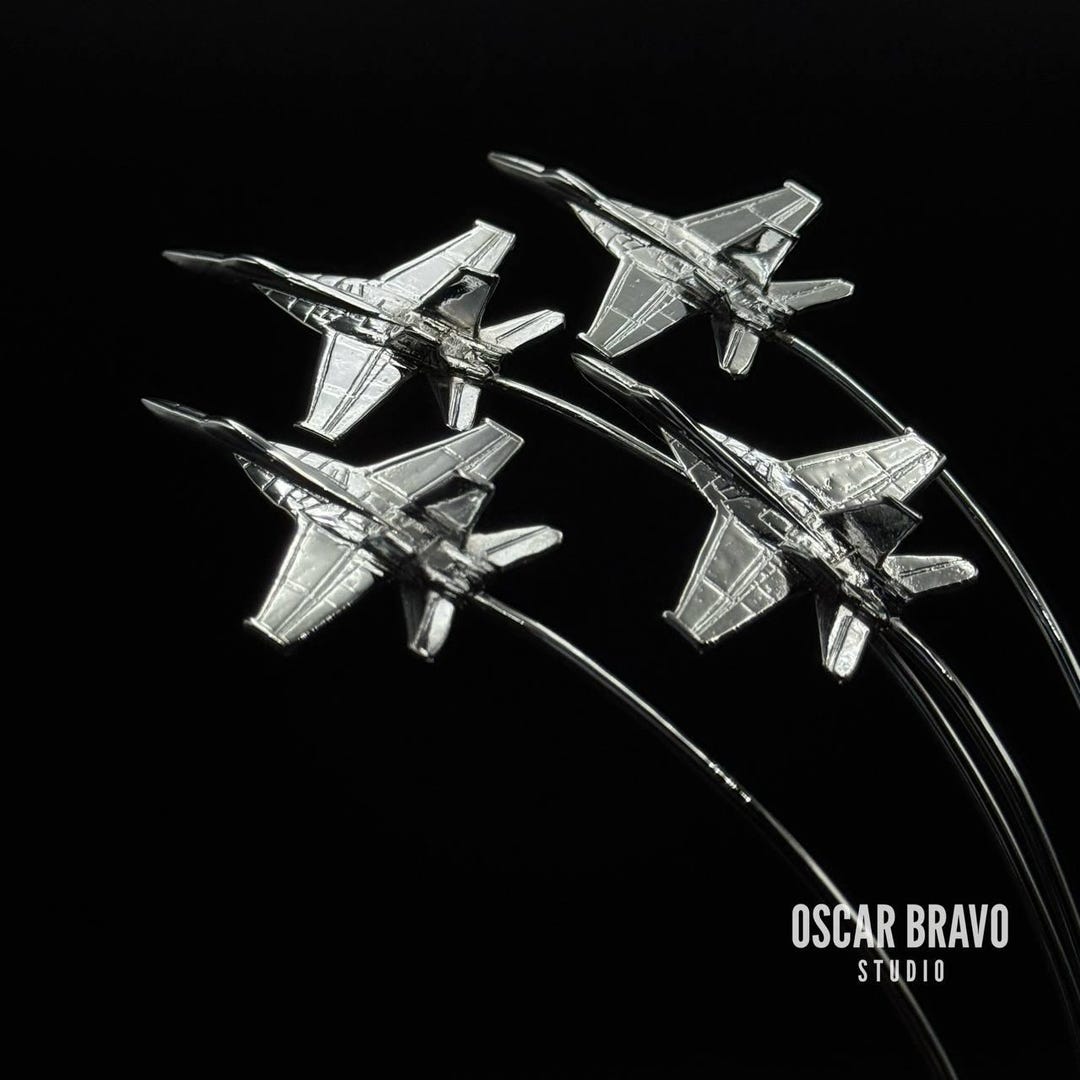 F-18 Blue Angels Diamond Formation Model: Chrome Aviation Desk Decor - Etsy