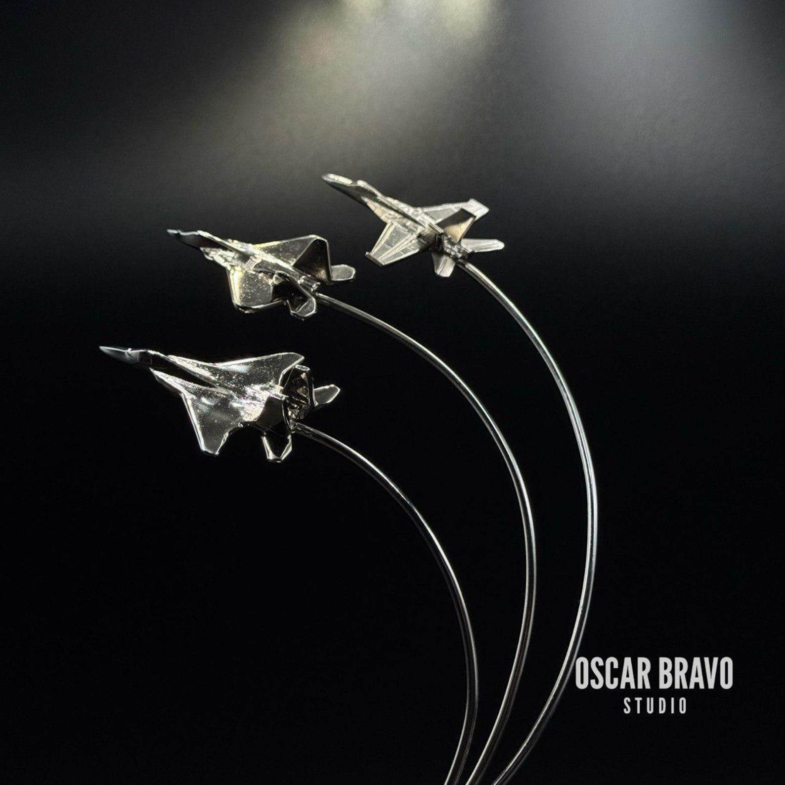 Custom Chrome Diecast Fighter Jet Formation: Personalized Aviation ...