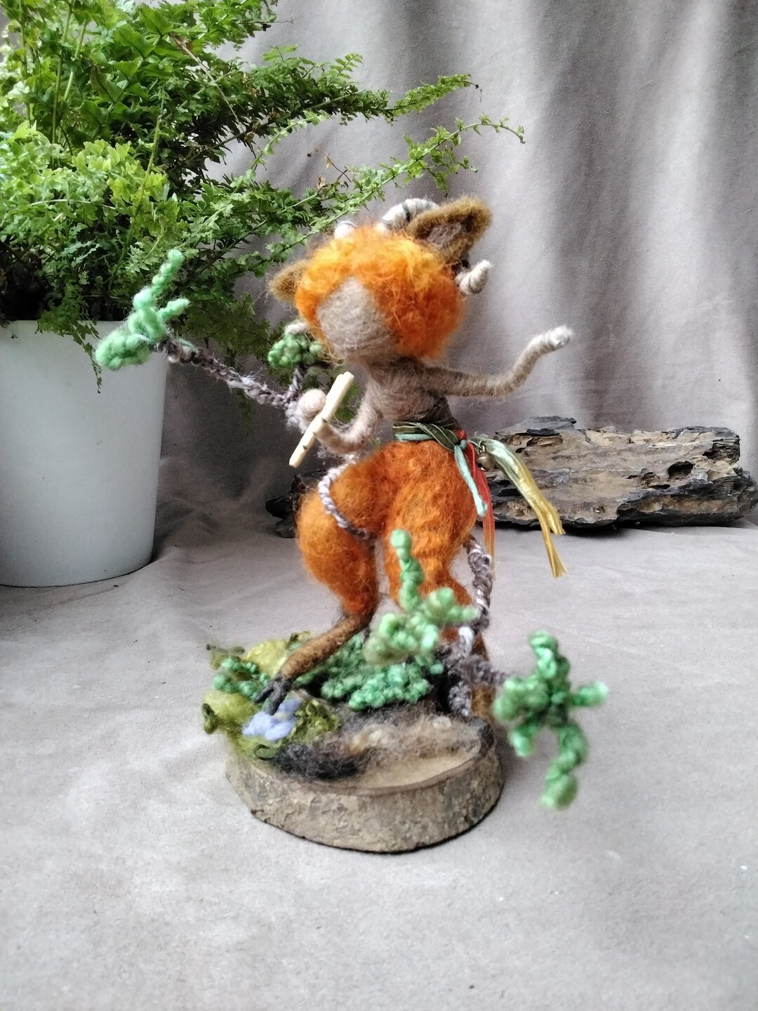 Dancing Pan, Faun, Felted, Handmade, Mixed Material Art, Fantasy ...