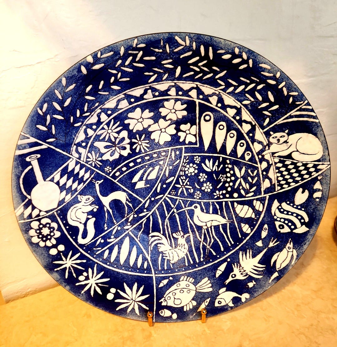 Rare Vintage 1988 Richard Casey Enamel on Steel Bowl - Etsy