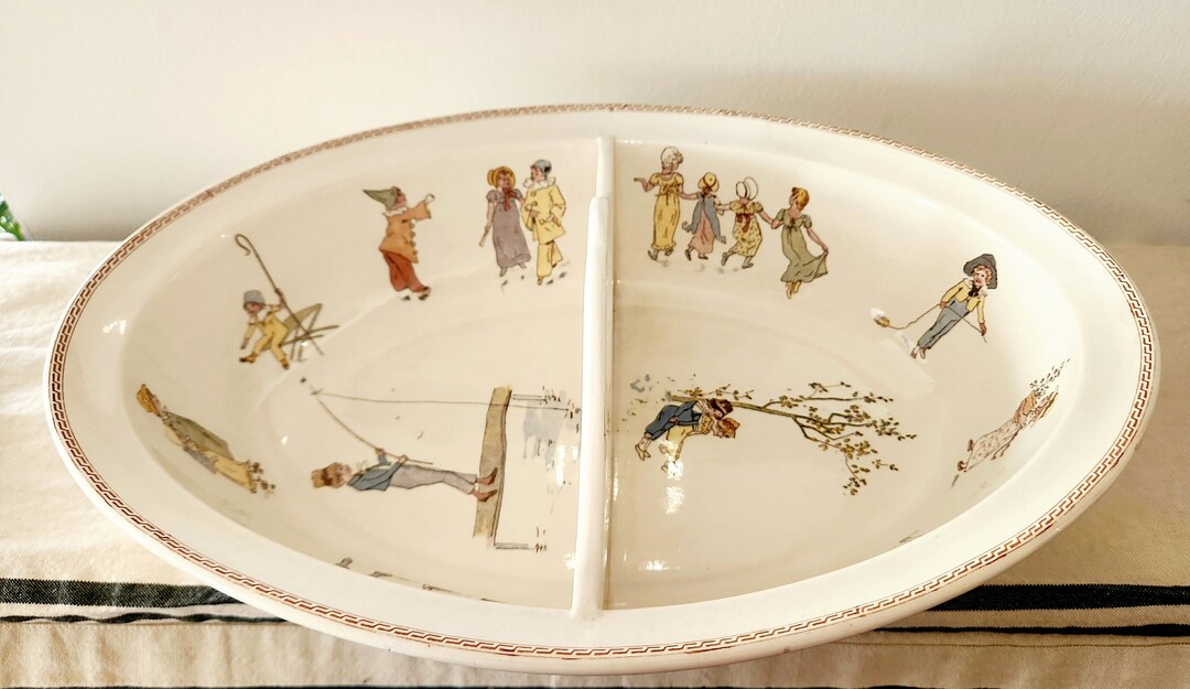 Vintage 19th Century Sarreguemines Childs Divided Wash Bowl RARE - Etsy