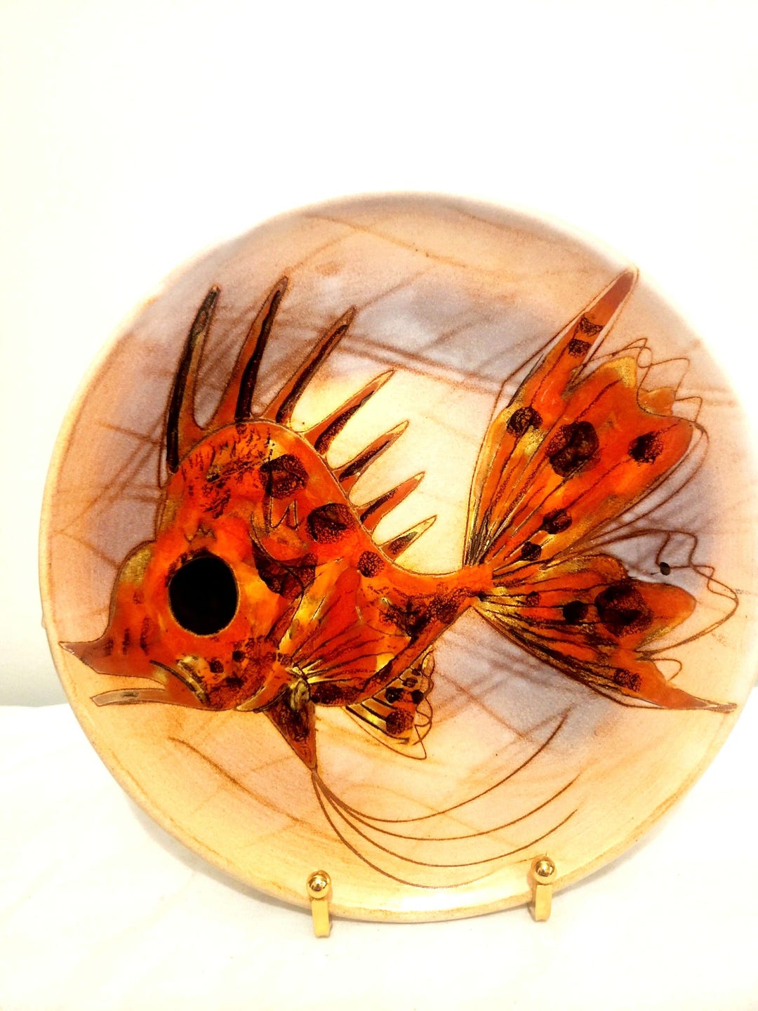 Vintage French Vence Goldfish Plate - Etsy