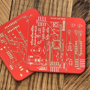 The Original: Set of 2 Coasters in Pcb-design With Gold Contacts for ...