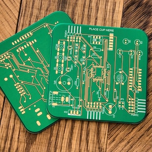 The Original: Set of 2 Coasters in Pcb-design With Gold Contacts for ...