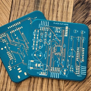 The Original: Set of 2 Coasters in Pcb-design With Gold Contacts for ...