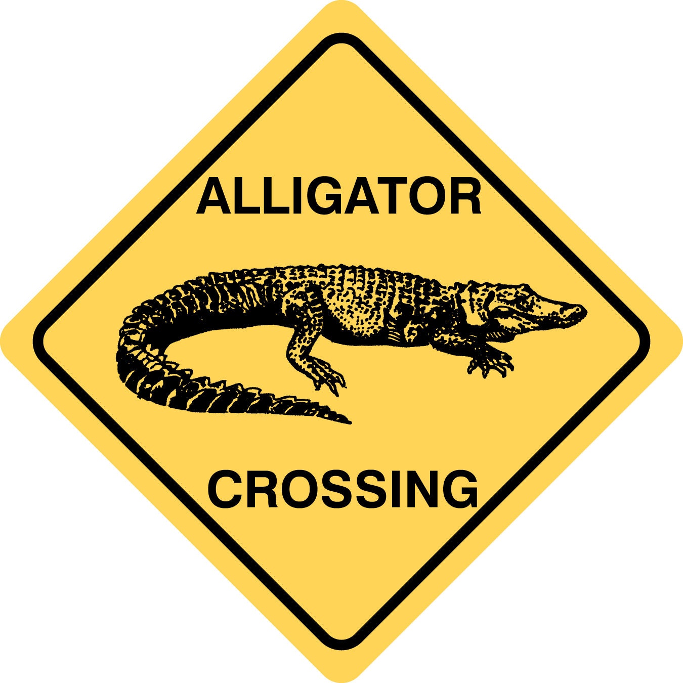 Alligator Crossing Sign large Badgerworks Signs & Designs - Etsy