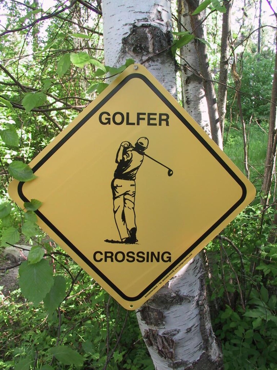GOLFER CROSSING Sign (large 15 X 15) by Badgerworkssigns - Etsy