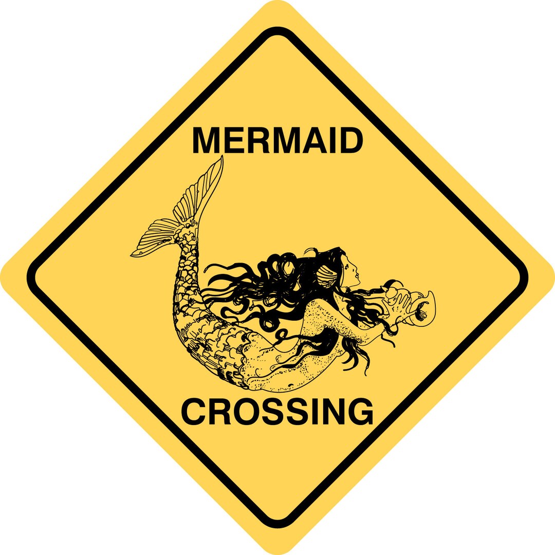 MERMAID CROSSING Sign - (large) - Badgerworks Signs & Designs ...