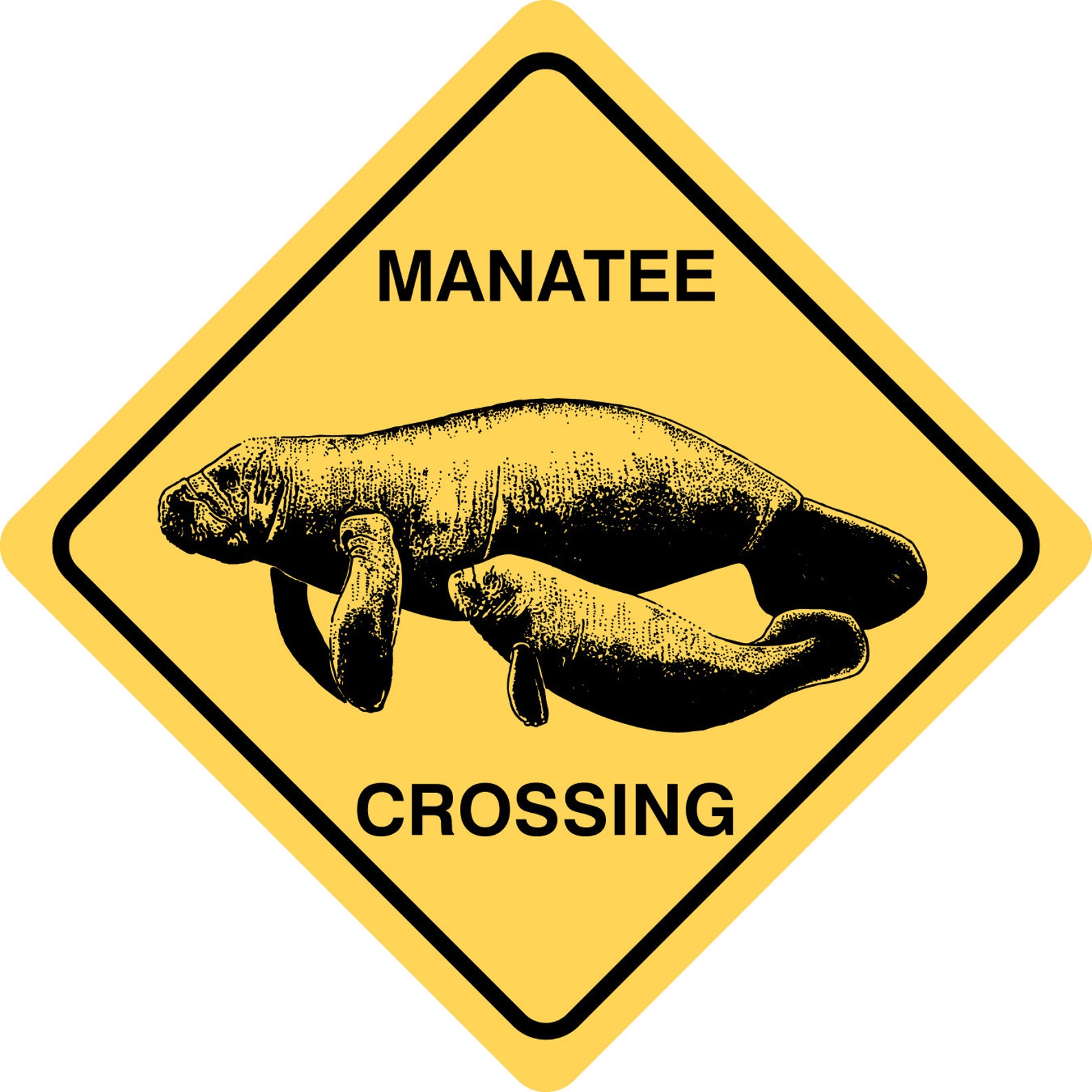 MANATEE CROSSING Sign - (large) - Badgerworks Signs & Designs ...