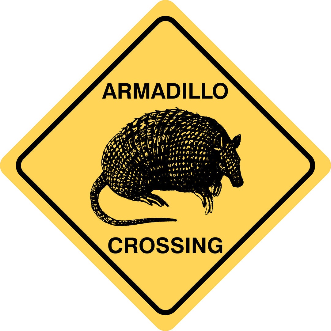 ARMADILLO CROSSING Sign - (large) - Badgerworks Signs & Designs - Etsy