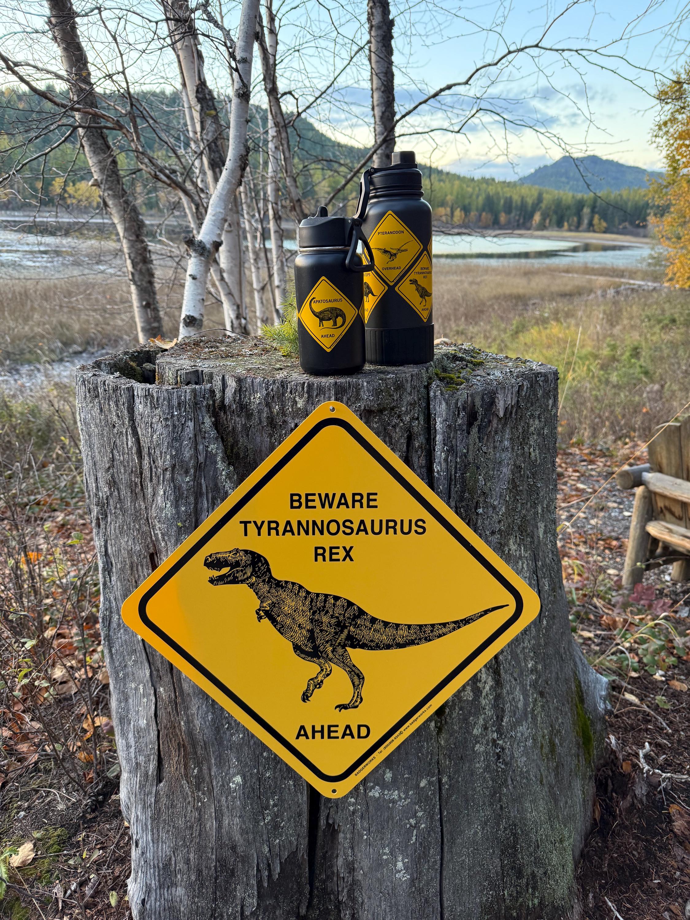 Beware TYRANNOSAURUS REX Ahead Dinosaur Sign (large 15 X 15) by ...