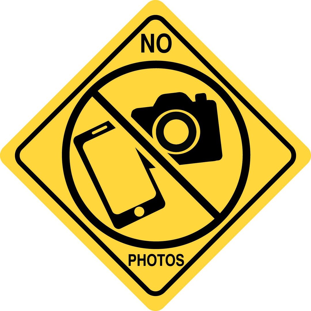 NO PHOTOS Sign - (small) - Badgerworks.com - Etsy