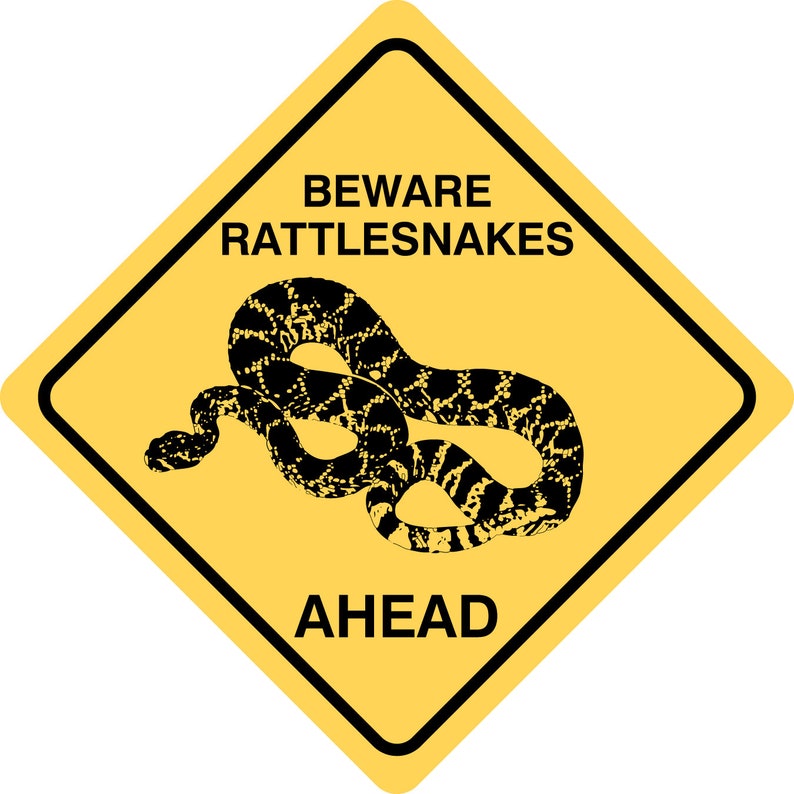 BEWARE RATTLESNAKES AHEAD Sign large Badgerworks Signs & Designs - Etsy