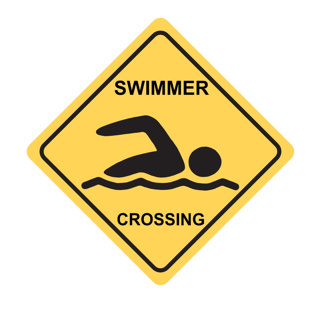 SWIMMER CROSSING Sign (large) - Badgerworks Signs & Designs ...
