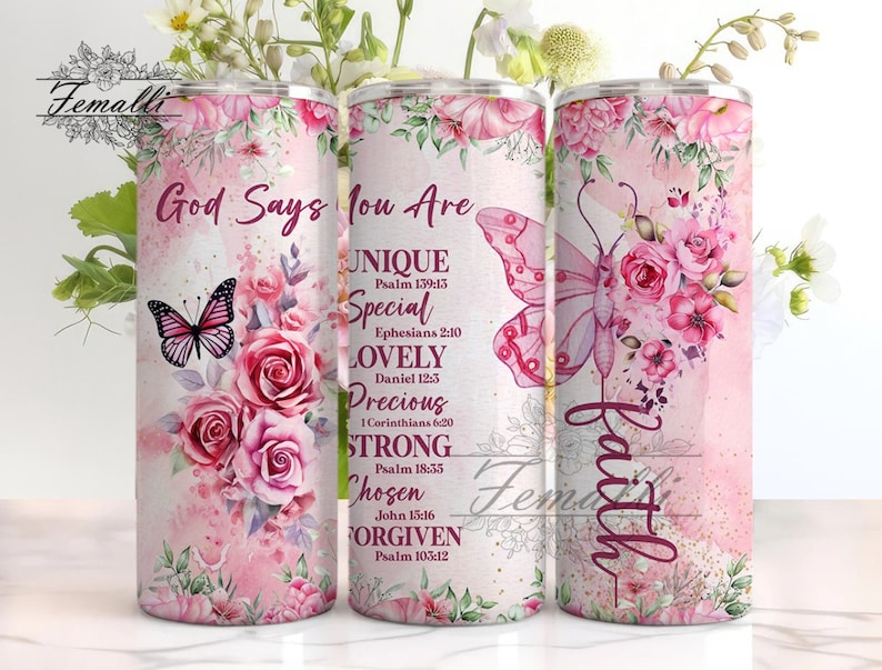 Gods Say You Are 20 Oz Skinny Tumbler Sublimation Design, Motivational ...