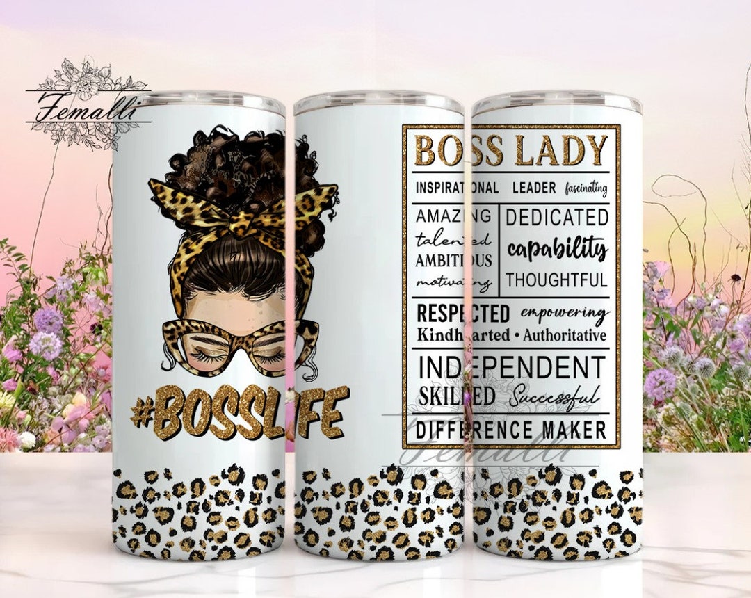 Boss Life Tumbler, Boss Lady Tumbler, Png Sublimation Glitter Brown ...