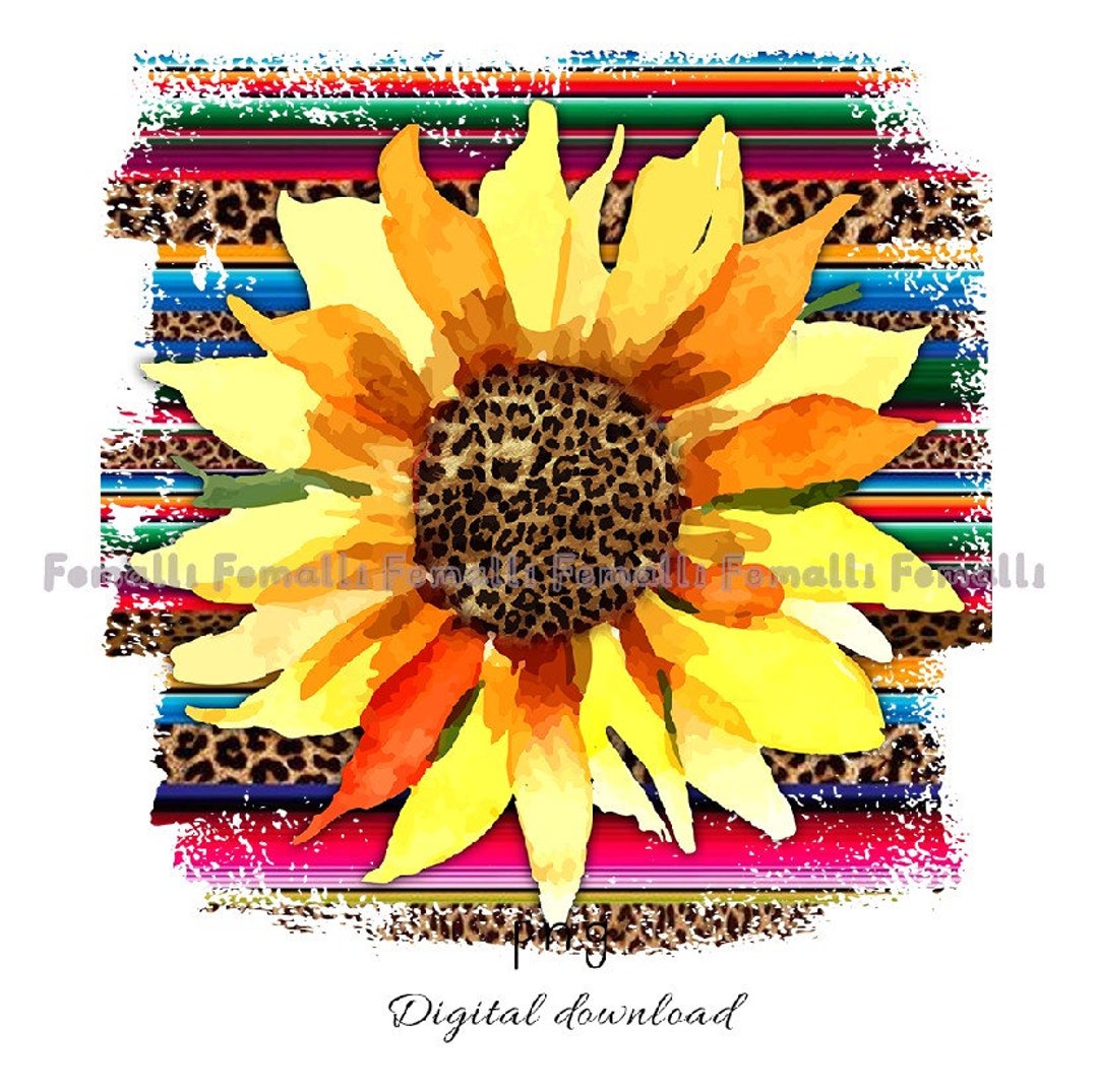 Leopard Sunflower Background Png,leopard Serape Sunflower Png ...