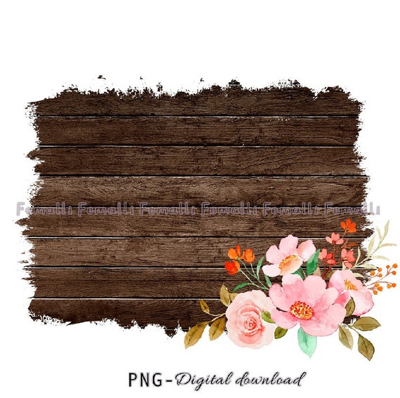 Flower Wood Background Png Bundlerustic Wood - Etsy