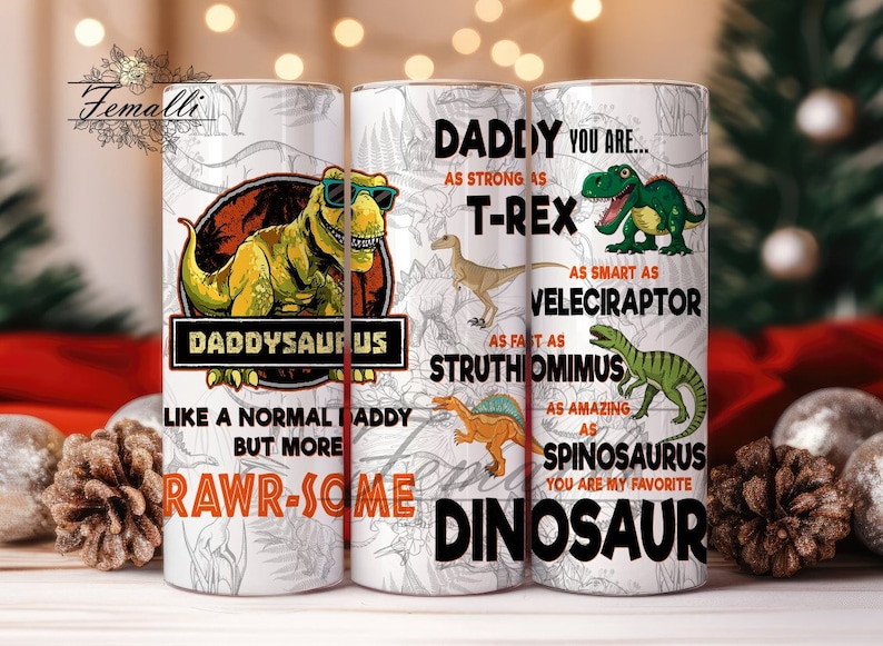 Daddysaurus 20oz Tumbler Png, Dinosaur Dad 20oz Tumbler Png, Fathers ...