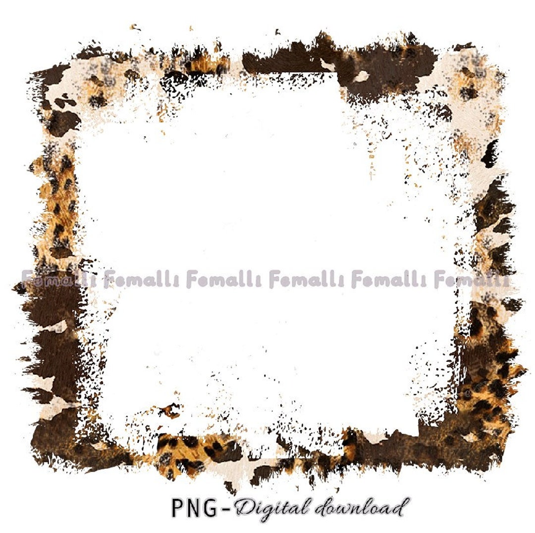 Leopard and Cowhide Background Frame Png,watercolor Cowhide Png,leopard ...