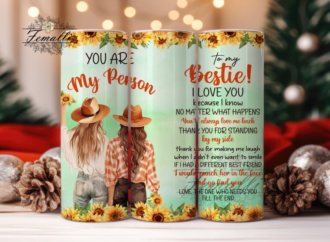 Best Friend Tumbler Wrap 20 Oz Skinny Tumbler Wrap, Bestie Gifts for ...