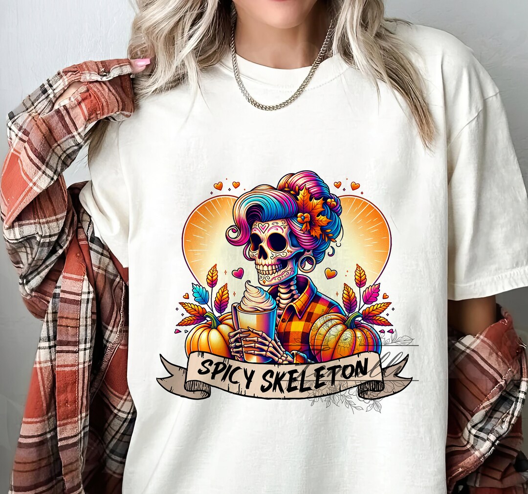 Spicy Skeleton Clipart PNG, Cute Halloween Clipart, Spooky Skeleton ...
