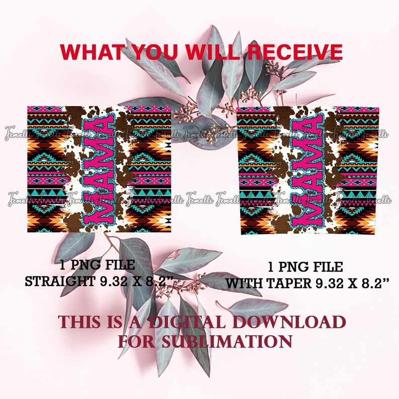 Aztec Tribal Mama 20 Oz Skinny Tumbler Designs/png, Cowhide Navajo Mom ...