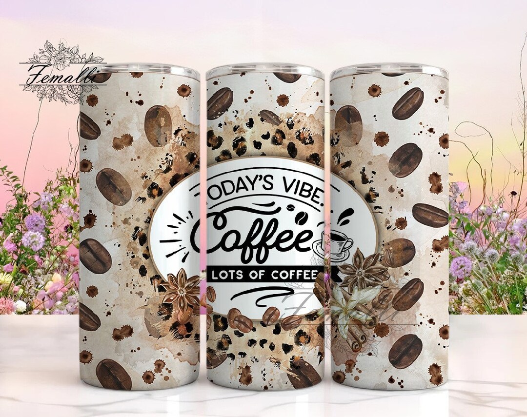 Coffee Tumbler Wrap Sublimation Png, Coffee 20oz Skinny Tumbler Wrap ...