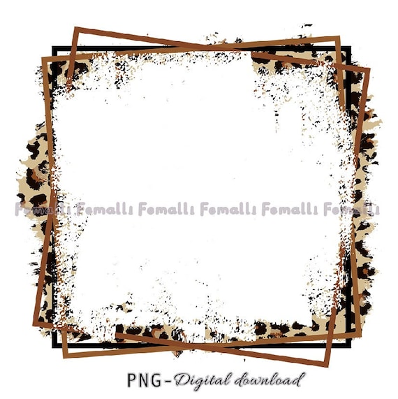 Leopard Wood Frame Background Pngleopard Frame Pngwood Frame | Etsy