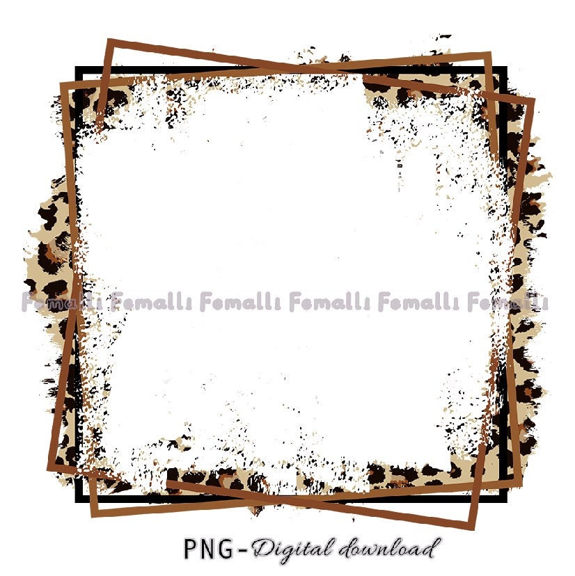 Leopard Wood Frame Background Pngleopard Frame Pngwood Frame | Etsy