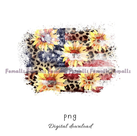 Sunflower USA and Leopard Background Pngsunflower Pngleopard - Etsy