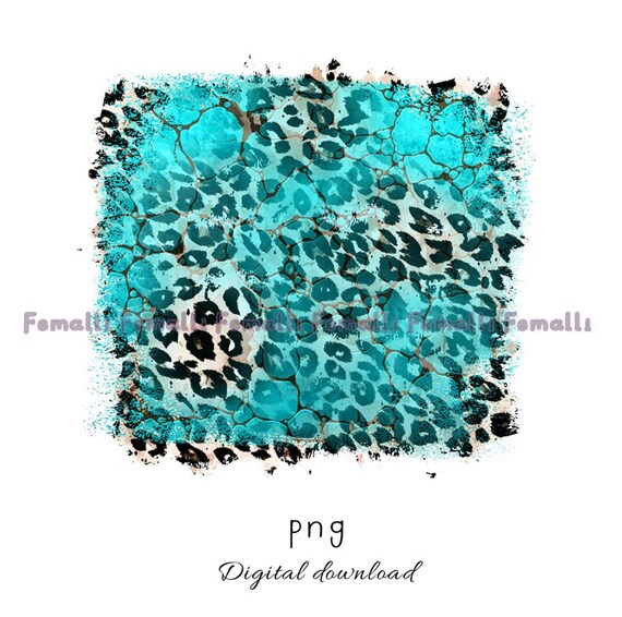 Leopard Print And Turquoise Stone Background PngLeopard | Etsy