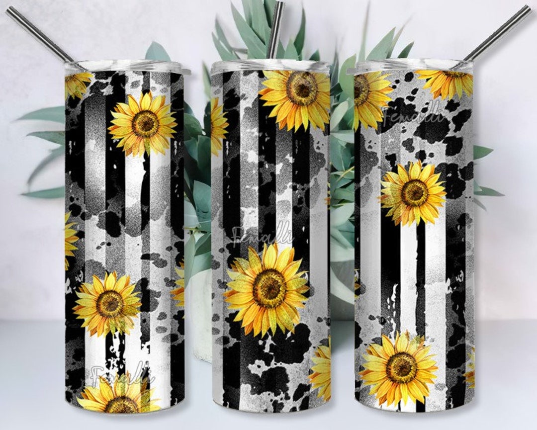 Cow Sunflower Patch Background, Digital Download Round and Distress ...