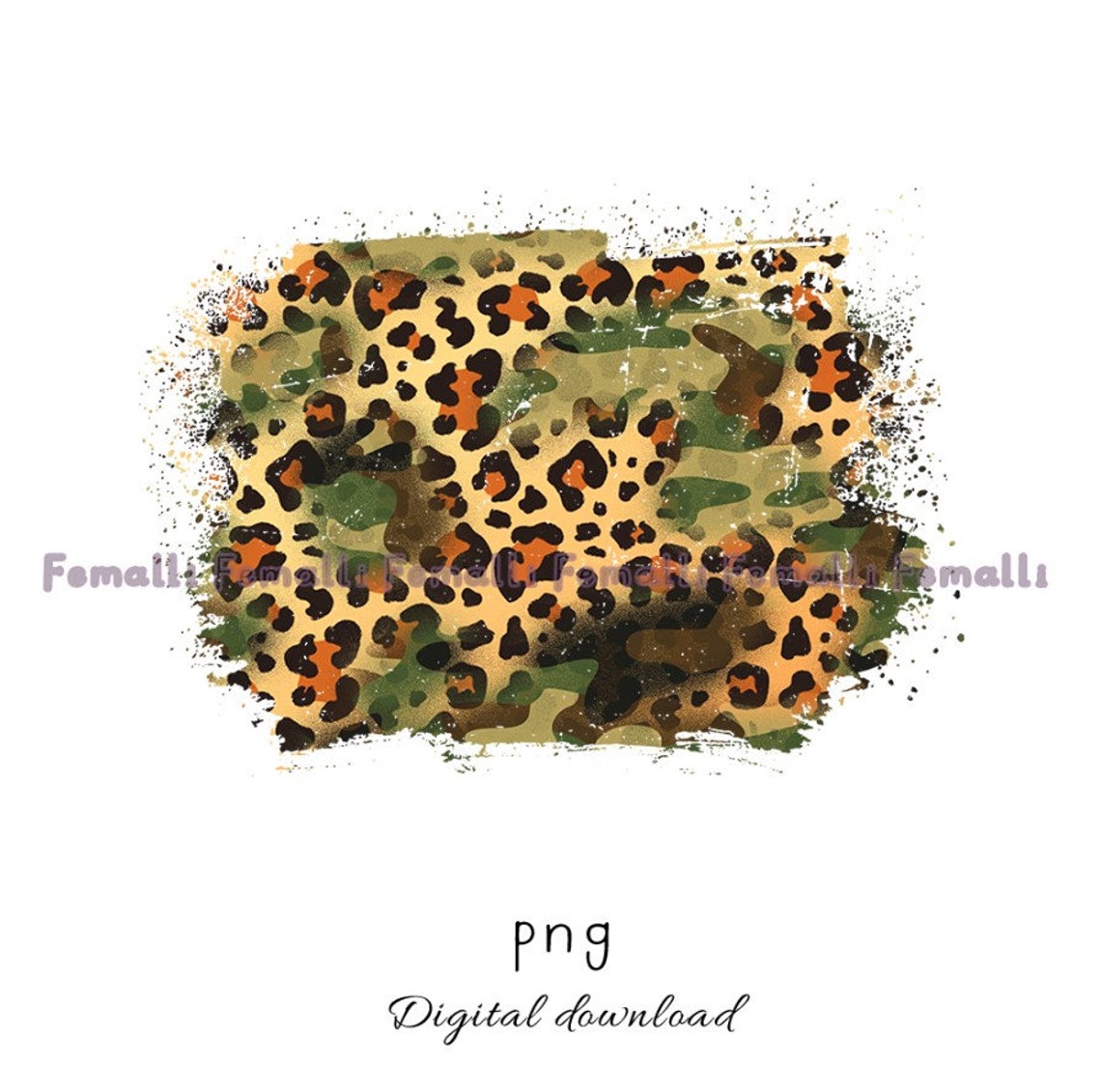 Camouflage Leopard Background Pngcamouflage Distressedcamo - Etsy