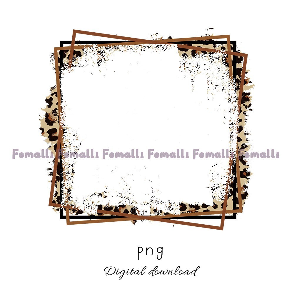 Leopard Wood Frame Background Pngleopard Frame Pngwood Frame | Etsy